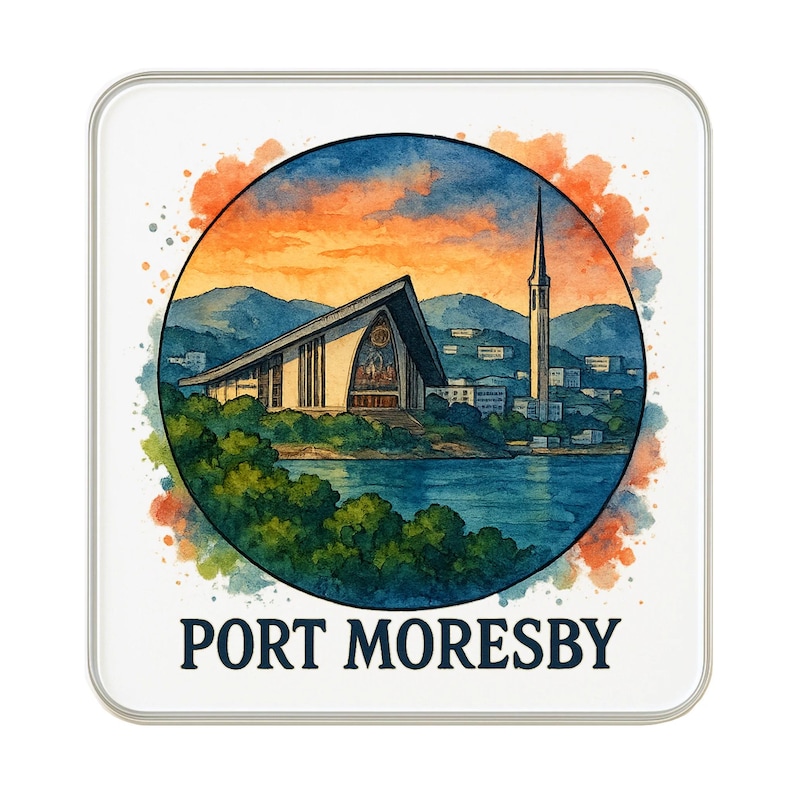 Port Moresby, Papua New Guinea Fridge Magnet: Cute Large Handmade ...