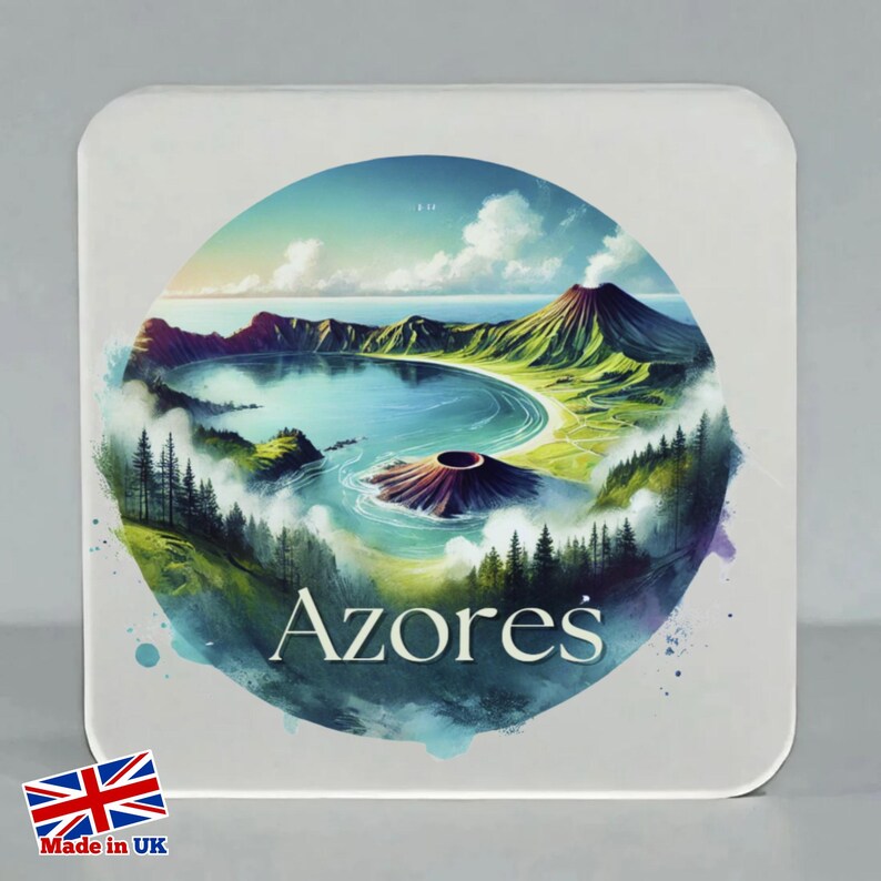 Azores Fridge Magnet 6x6cm – Handmade UK, Watercolour Acrylic, Portugal ...