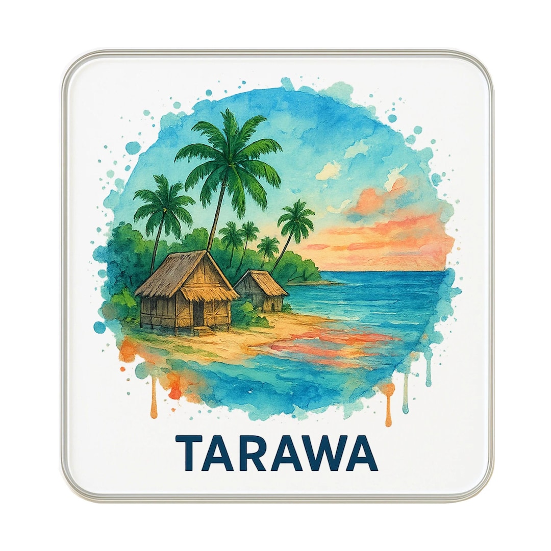 Tarawa, Kiribati Fridge Magnet: Cute Large Handmade Travel Souvenir ...
