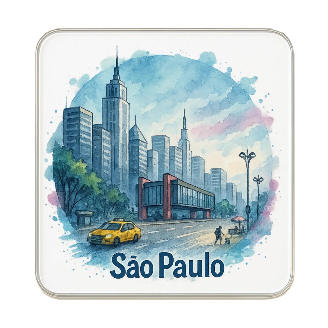 Sao Paulo, Brazil Fridge Magnet: Cute Large Handmade Travel Souvenir ...