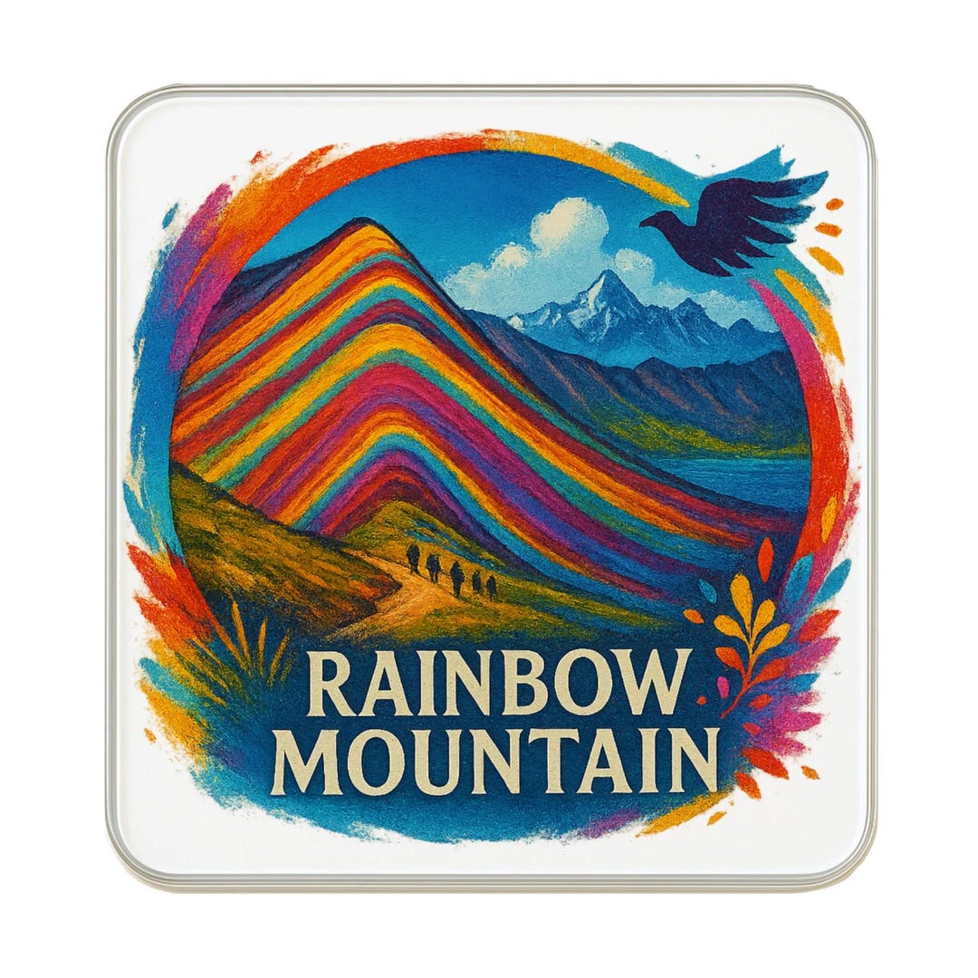 Rainbow Mountain, Peru Fridge Magnet: Cute Large Handmade Travel ...