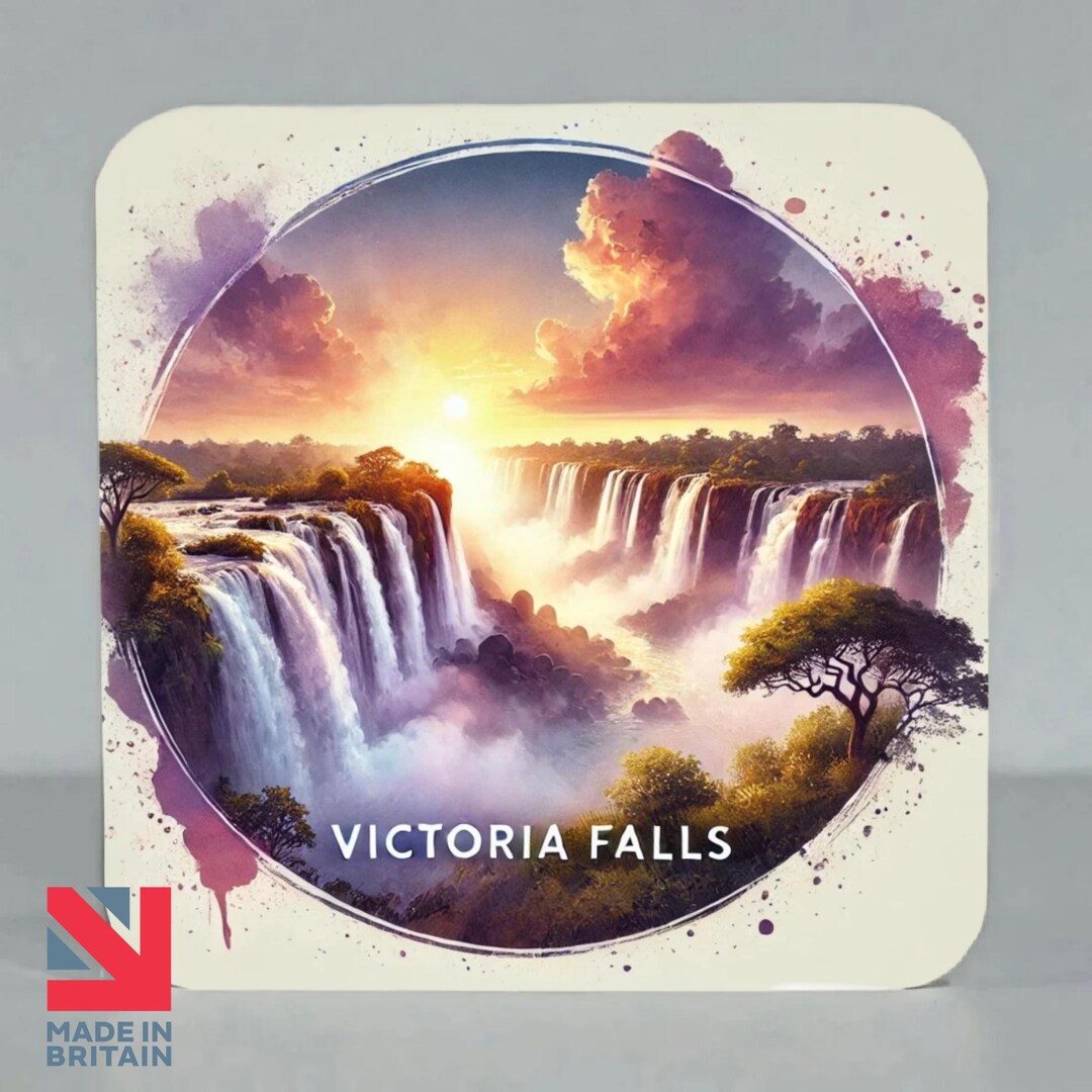 Victoria Falls Fridge Magnet 6x6cm – Handmade UK, Watercolour Acrylic ...
