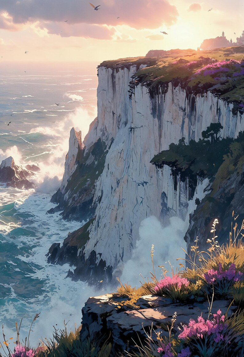 Majestic Coastal Cliffs & Ocean Waves - Breathtaking Seaside Landscape ...