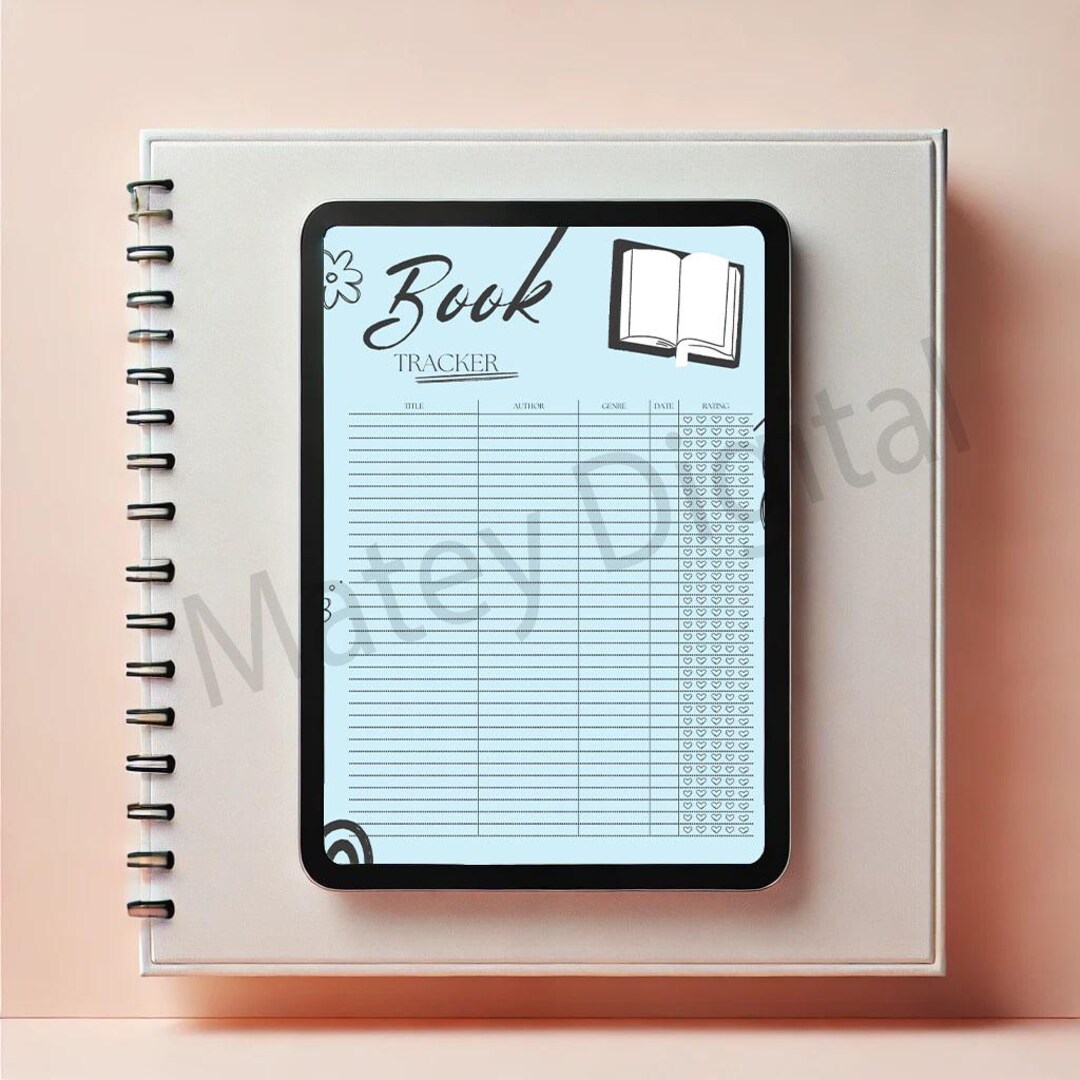 Digital Book Tracker, Reading Journal, Book Log, Editable Book Journal ...