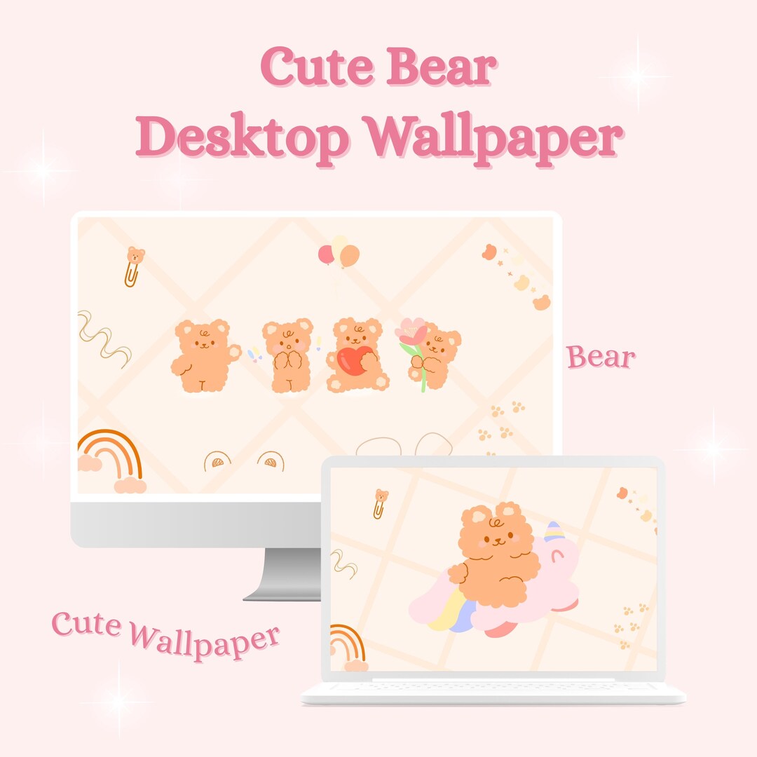 Cute Bear Desktop Wallpaper HD | Adorable Aesthetic Background | Laptop ...