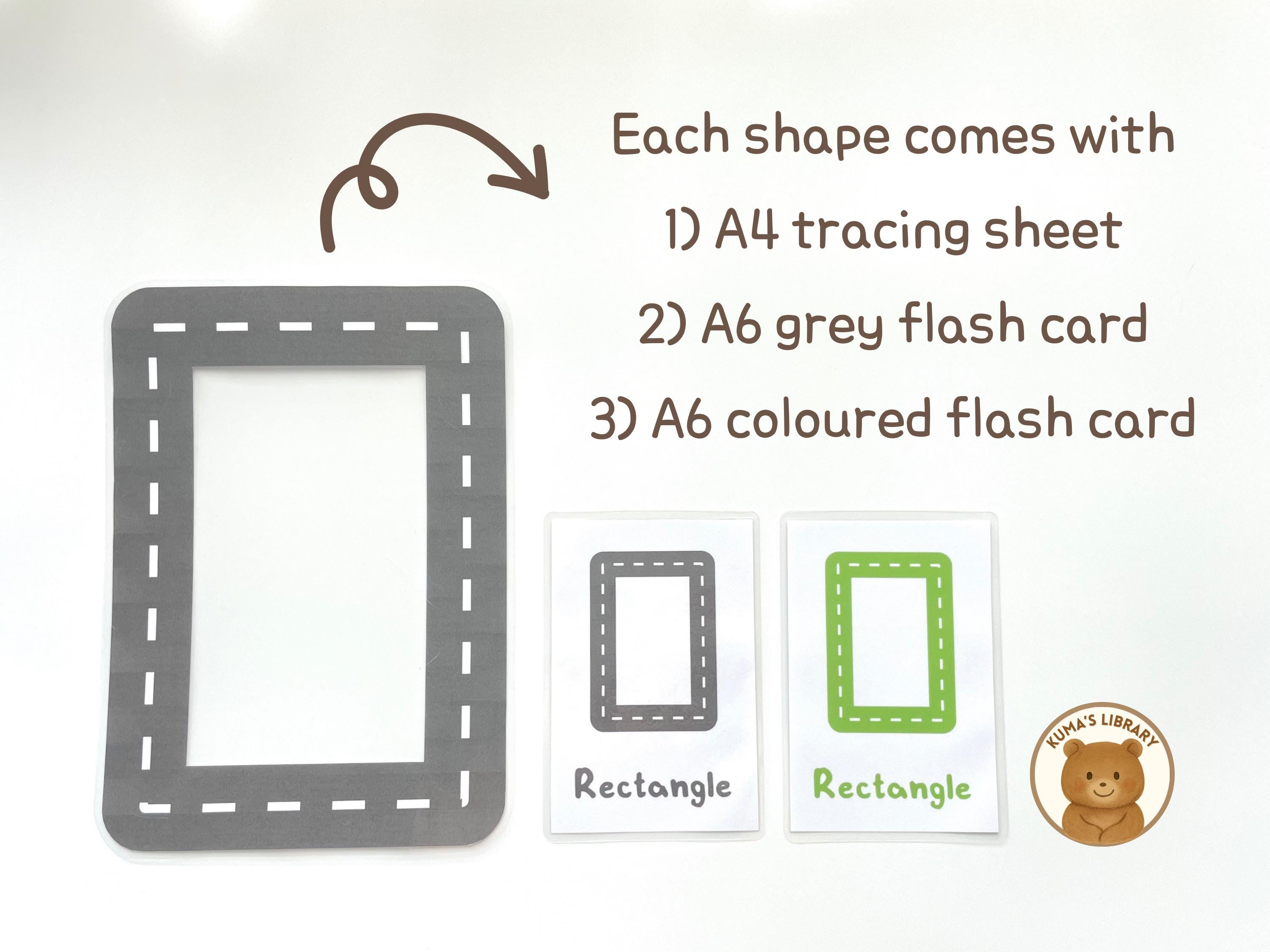 Printable 16 Shapes Tracing Set | Road Mats + Flash Cards + Posters ...