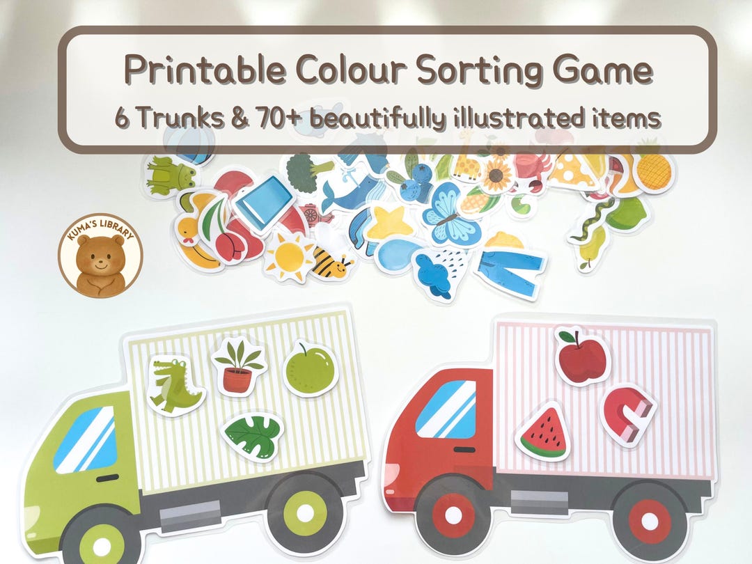 Printable Colour Sorting Trunks | Toddler and Preschool Activity | Fine ...