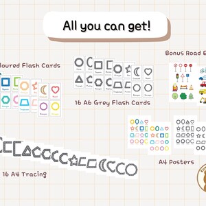 Printable 16 Shapes Tracing Set | Road Mats + Flash Cards + Posters ...