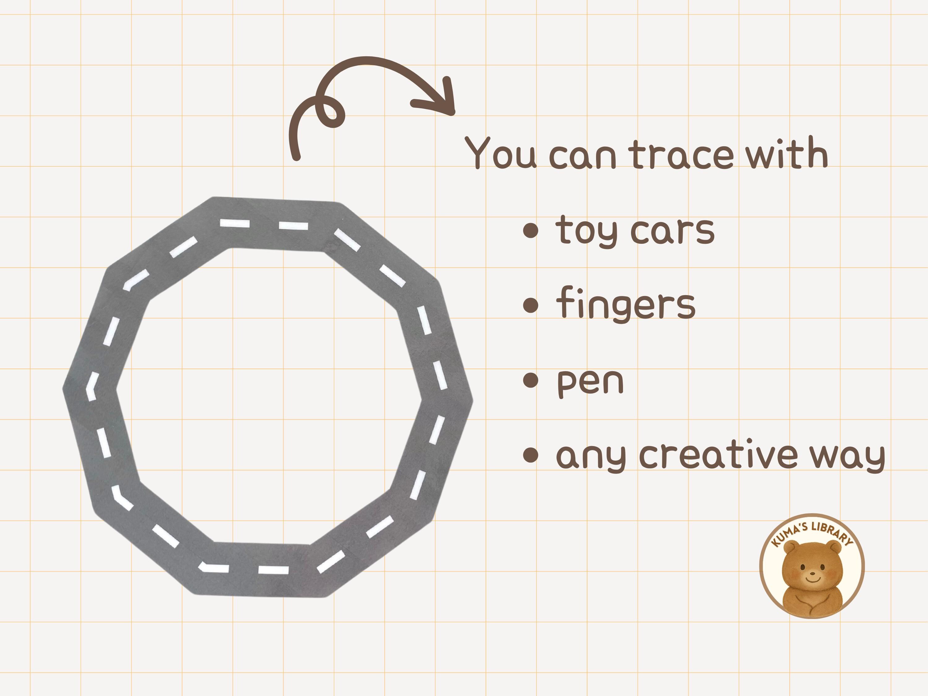 Printable 16 Shapes Tracing Set | Road Mats + Flash Cards + Posters ...