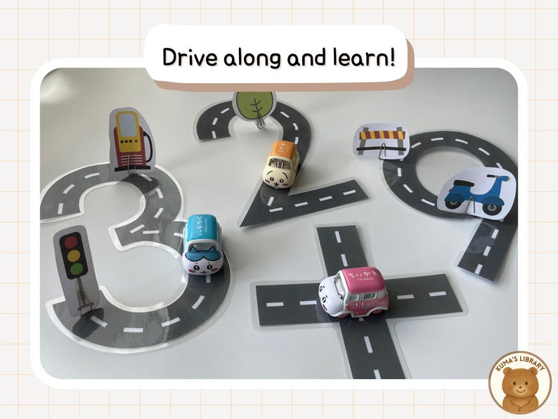 Road Tracing Numbers & Symbols Flash Cards | Kids Learning (printable ...