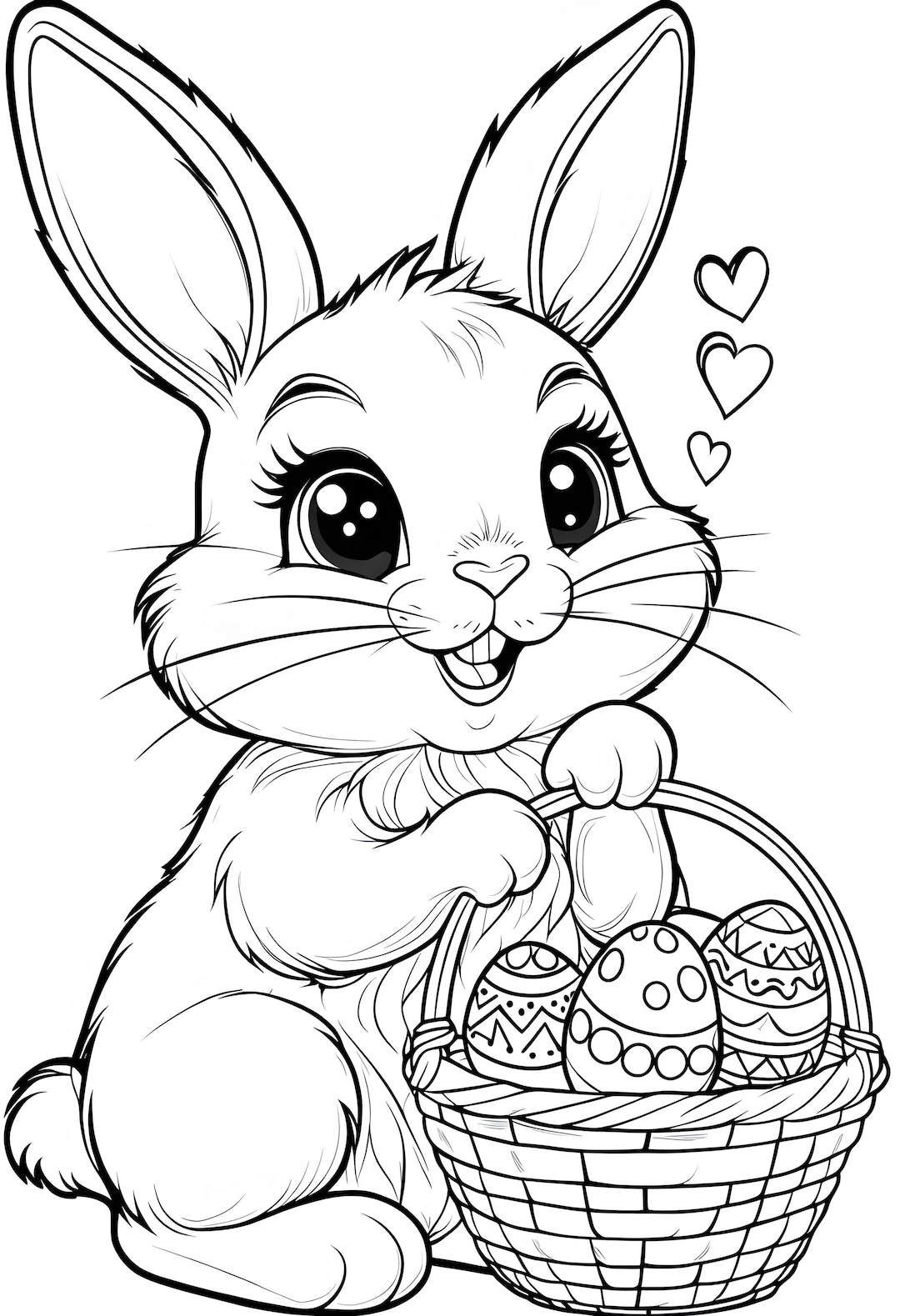 Children Easter Coloring Page - Etsy
