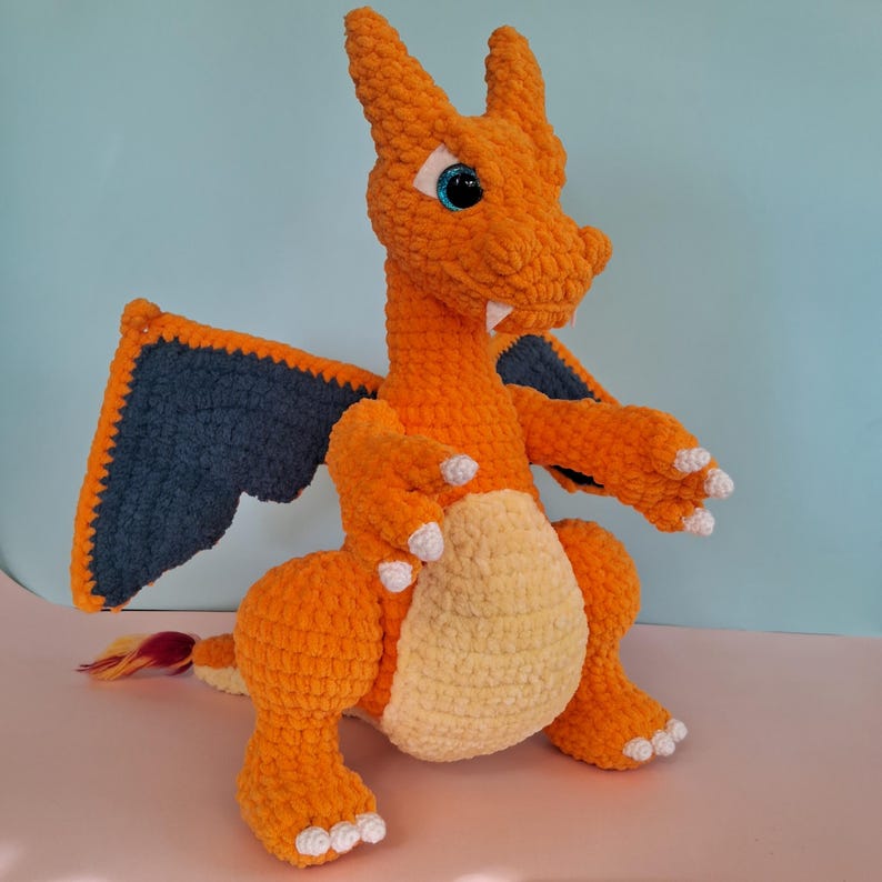 Crochet Pattern Dragon Charizard – PDF Amigurumi Dragon Plush Toy Tutorial - Highly Detailed ...