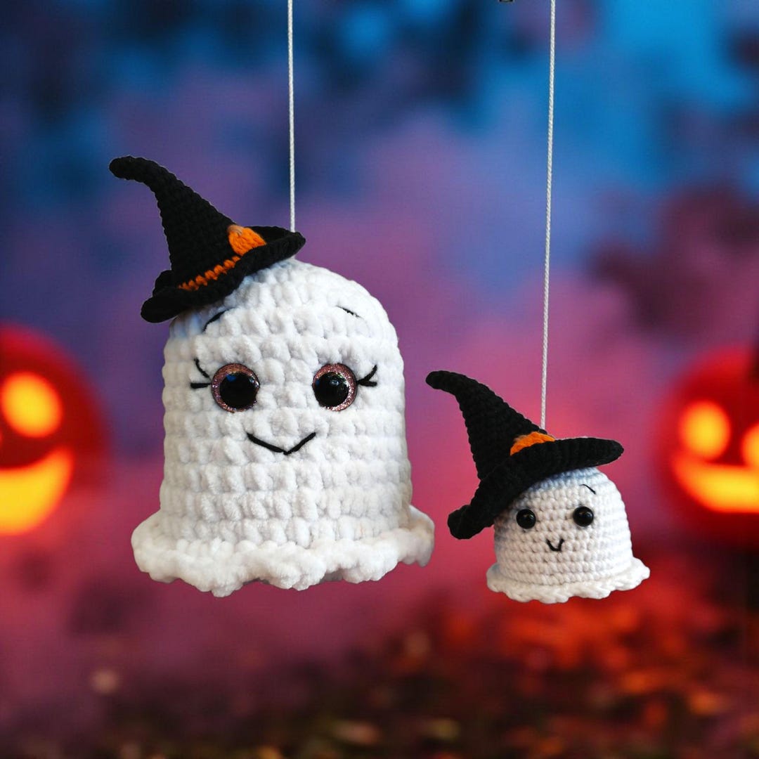 Crochet Pattern Ghost With Witch Hat | Velvet & Cotton Amigurumi ...