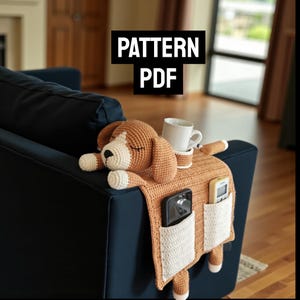 Crochet Dog Armrest Organizer Pattern With Cup Holder (PDF) Amigurumi ...