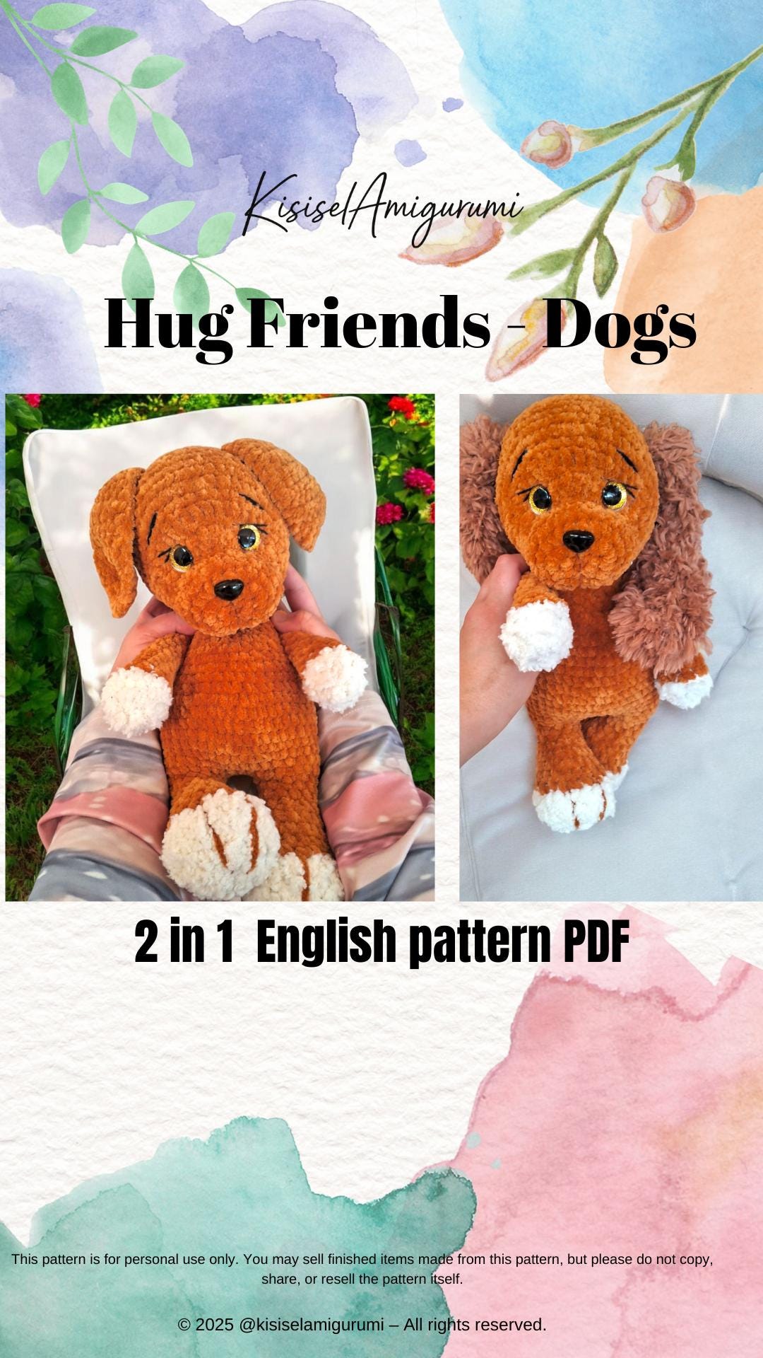 Hug Friends Collections . Handmade Plush Puppy , Velvet Amigurumi Dog ...