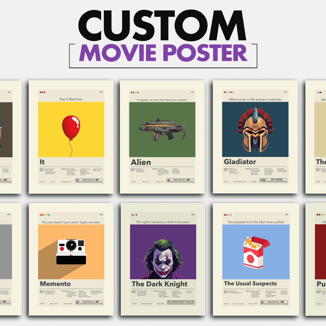 Custom Poster | Custom Print | Minimalist Movie Poster | Custom Movie ...