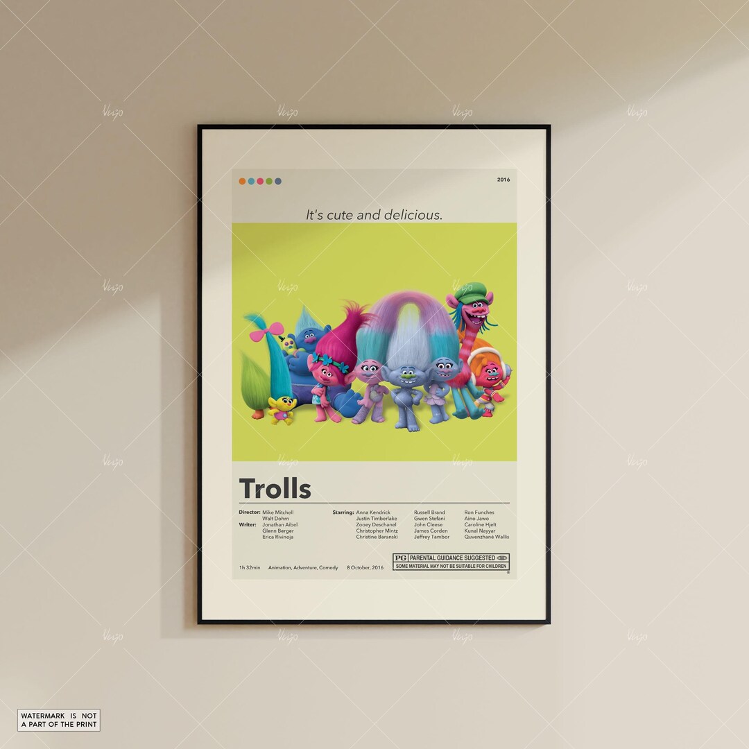 Trolls Poster | Mike Mitchell | Minimalist Movie Poster | Custom Movie ...