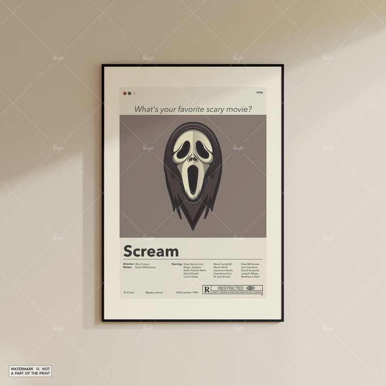 Scream Poster | Wes Craven | Minimalist Movie Poster | Custom Movie ...