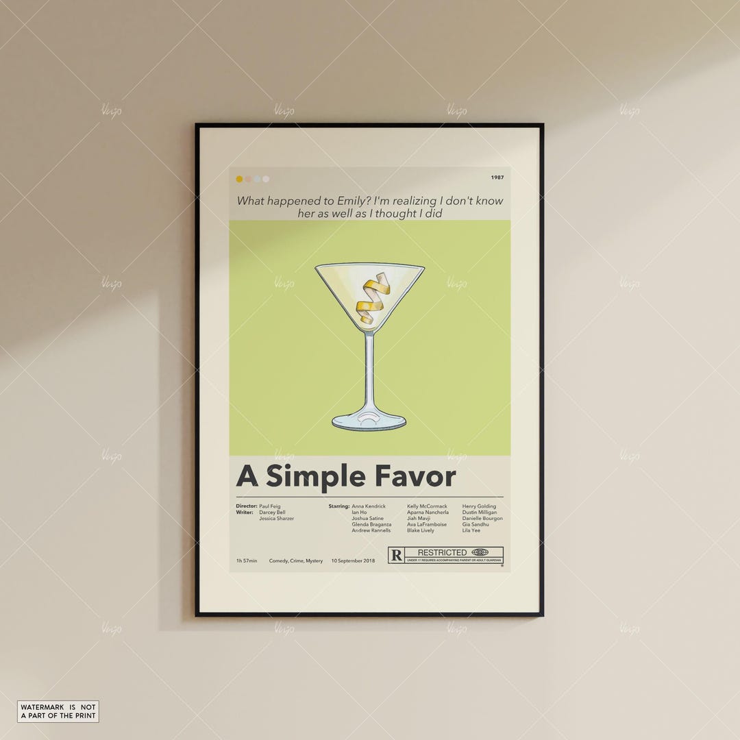 A Simple Favor Poster | Paul Feig | Minimalist Movie Poster | Custom ...
