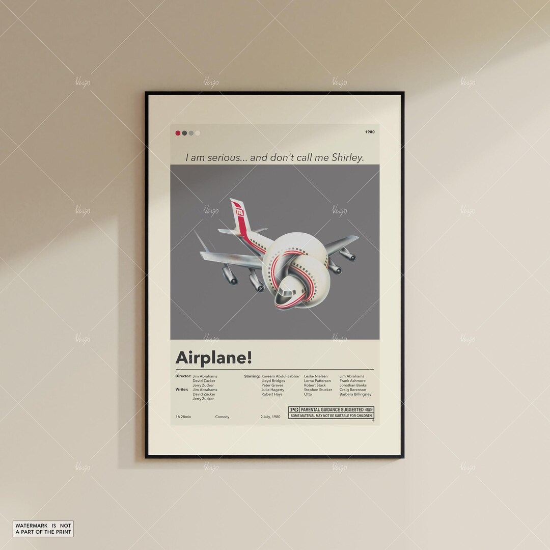 Airplane! Poster | Jim Abrahams | Minimalist Movie Poster | Custom ...
