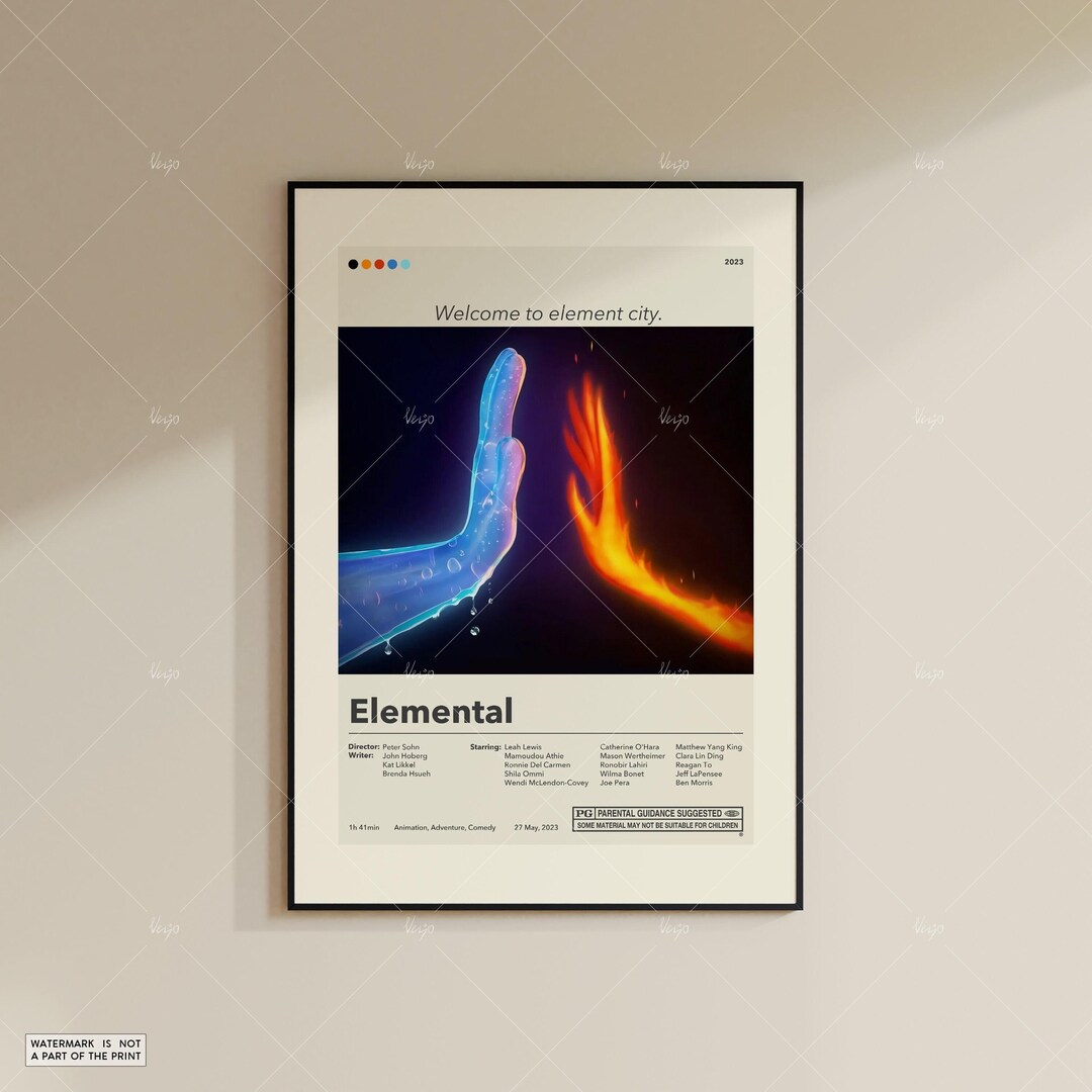 Elemental Poster | Peter Sohn | Minimalist Movie Poster | Custom Movie ...