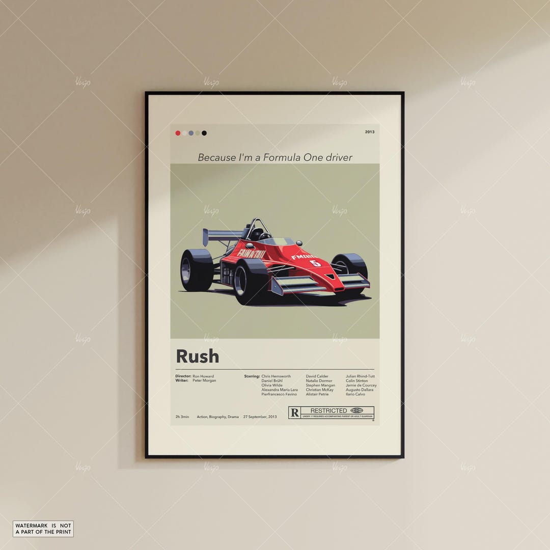 Rush Poster | Ron Howard | Minimalist Movie Poster | Custom Movie ...