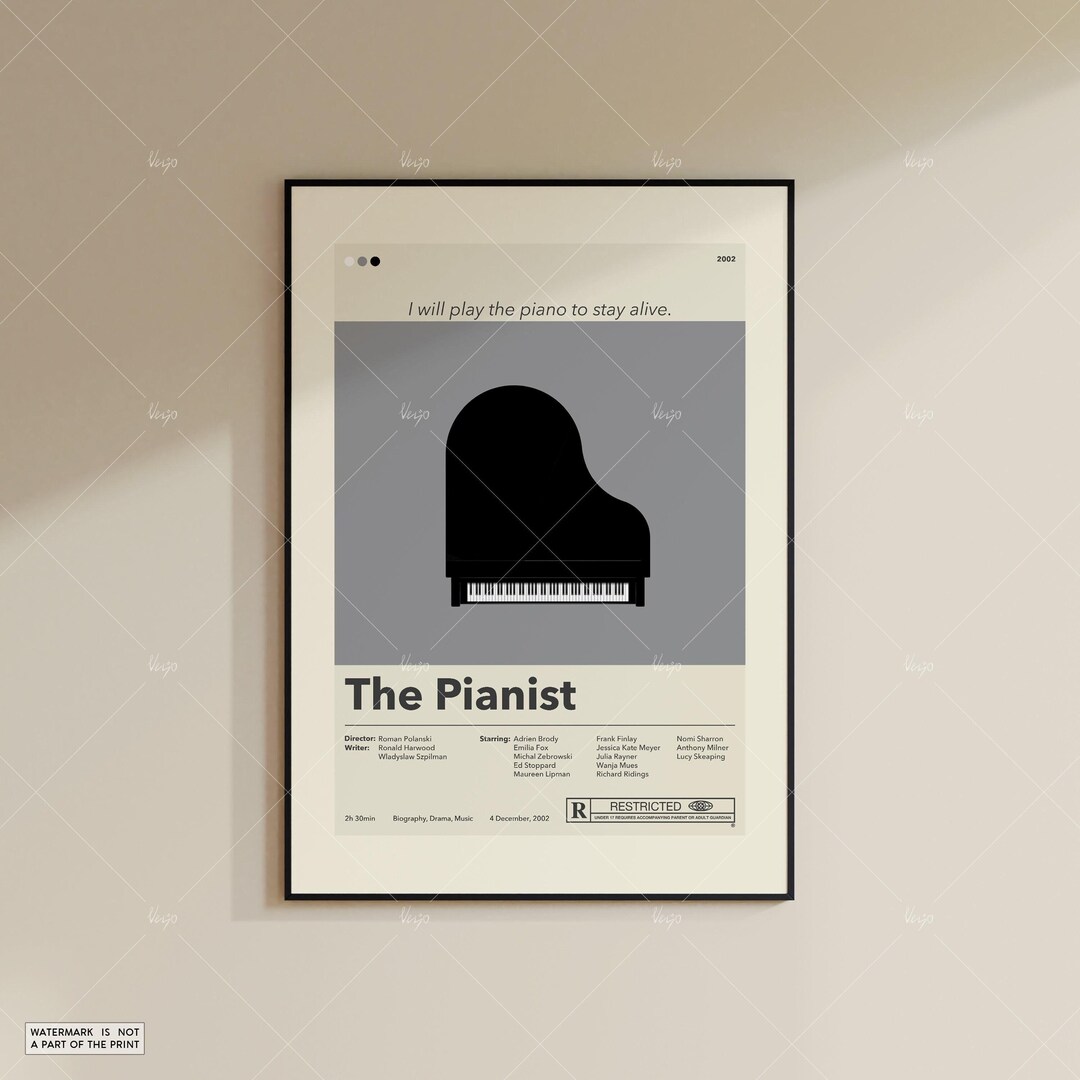 The Pianist Poster | Roman Polanski | Minimalist Movie Poster | Custom ...
