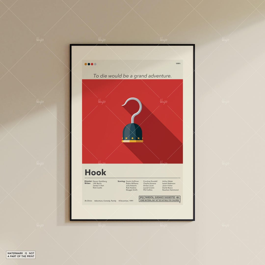Hook Poster | Steven Spielberg | Minimalist Movie Poster | Custom Movie ...
