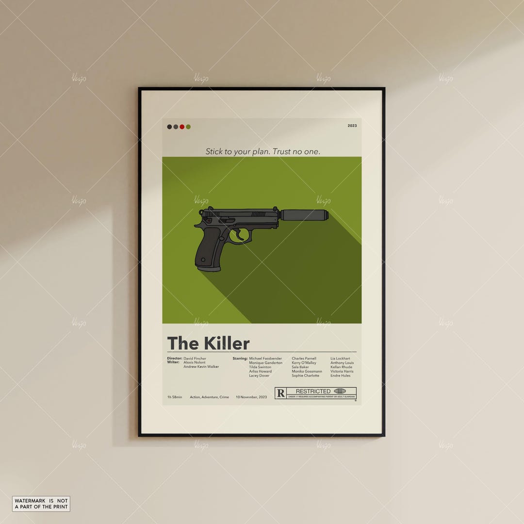 The Killer Poster | David Fincher | Minimalist Movie Poster | Custom ...