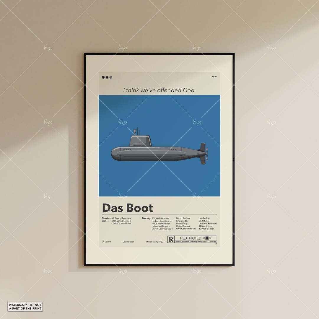 Das Boot Poster | Wolfgang Petersen | Minimalist Movie Poster | Custom ...