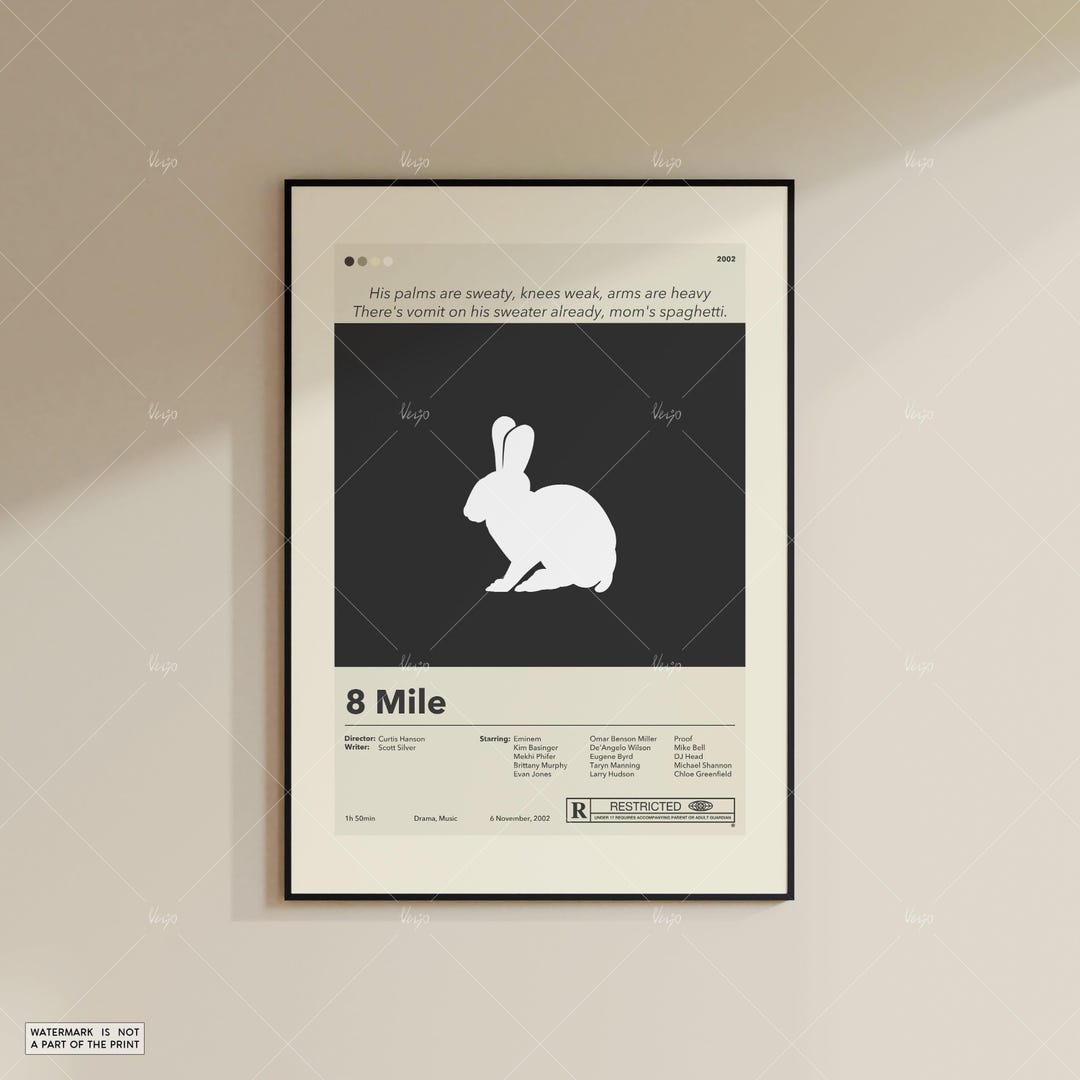 8 Mile Poster | Curtis Hanson | Minimalist Movie Poster | Custom Movie ...