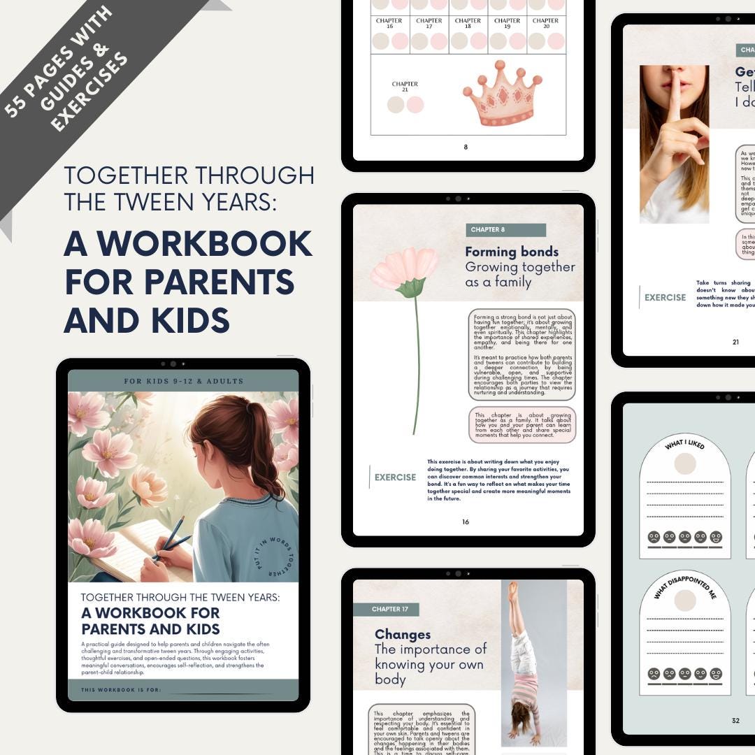 Tween Workbook, Parent-child Workbook, Communication Workbook, Journal ...