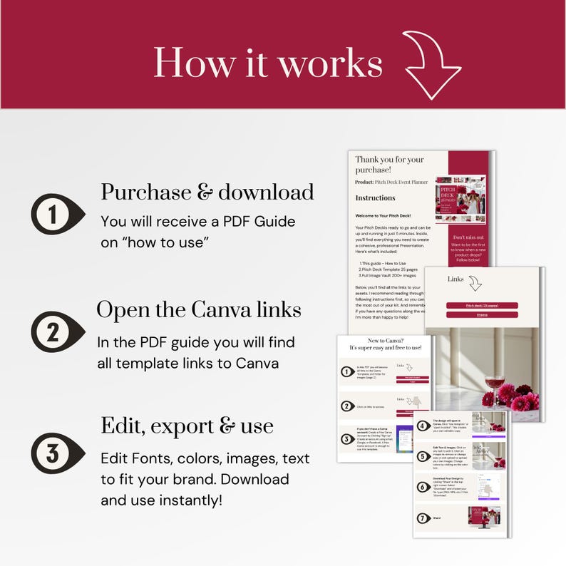 Event Planner Pitch Deck Canva Template | Creative Business ...