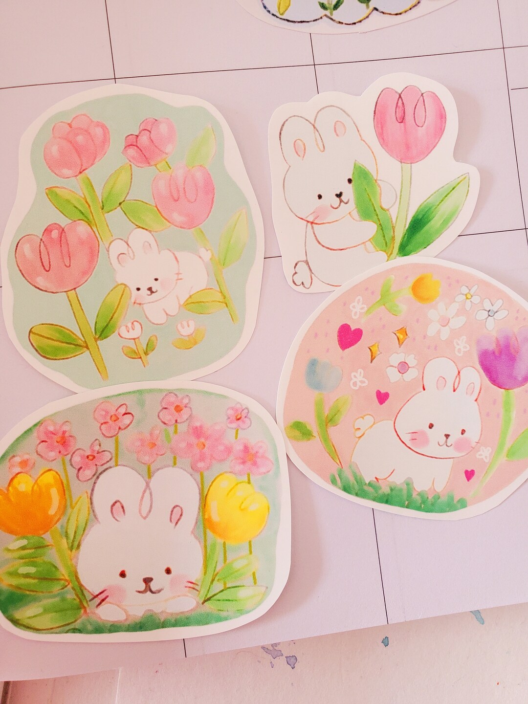 Bunny Sticker Pack: Floral Spring Easter Planner Stickers - Etsy