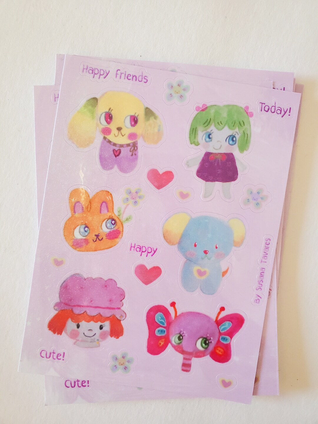 Happy Friends Sticker Sheet Cute Sticker Sheet, Cute Stickers, Planner ...