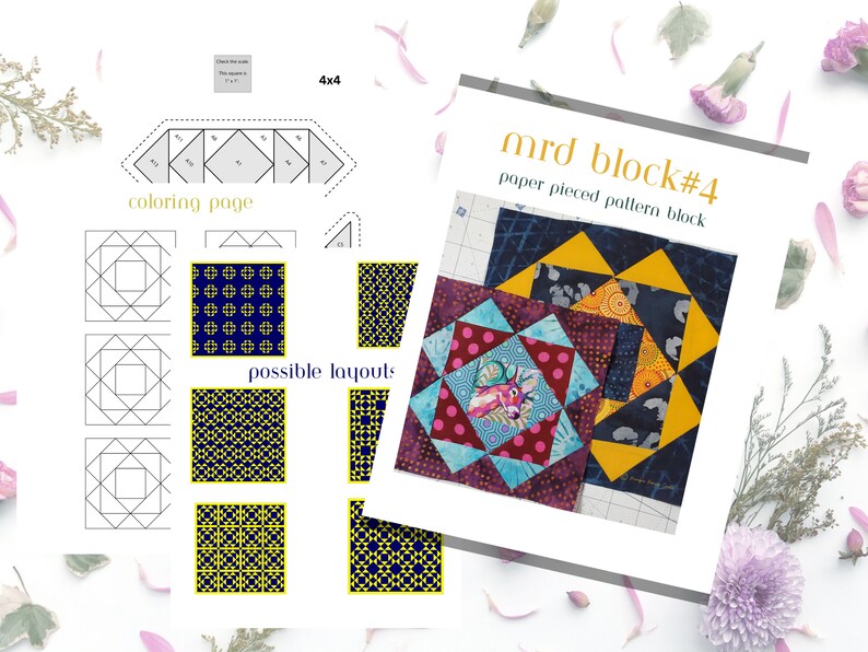 Triangle Block Pattern PDF Quilt Pattern Contemporary Quilt Block ...