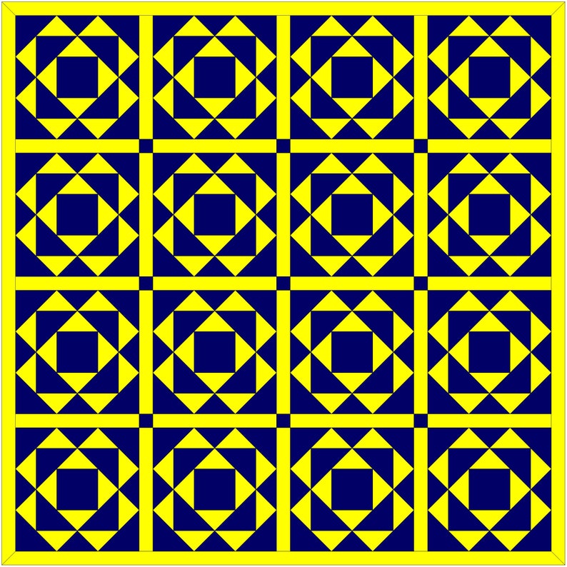 Triangle Block Pattern PDF Quilt Pattern Contemporary Quilt Block ...