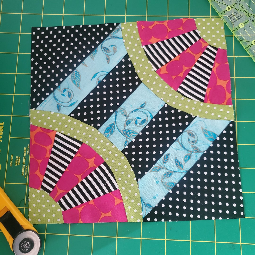 Curve Block Pattern - PDF Quilt Pattern - Contemporary Quilt Block - 5 ...