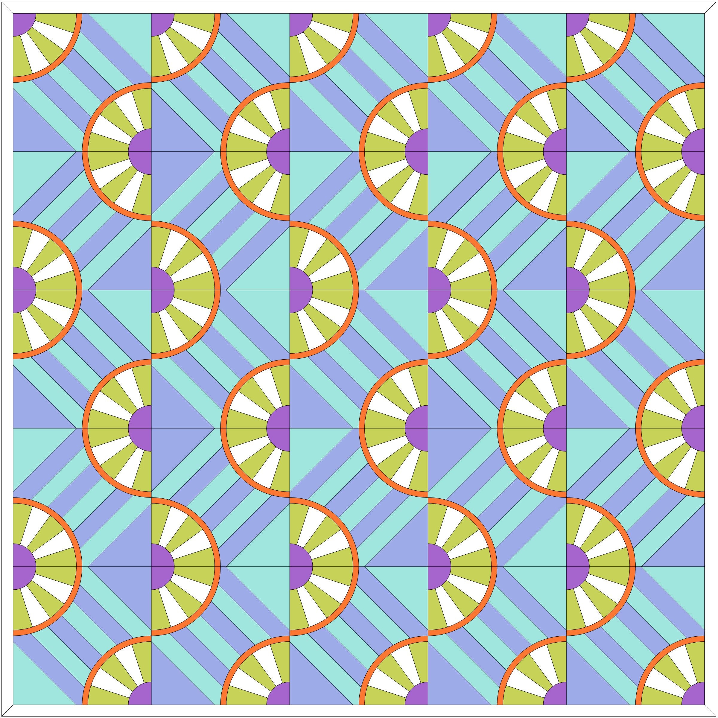 Curve Quilt Block Pattern PDF — 5 Sizes — Foundation Paper Piecing ...
