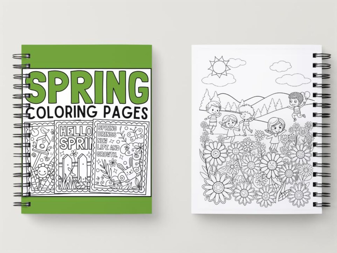 Spring Coloring Book for Kids | Printable Digital Download||bold and ...