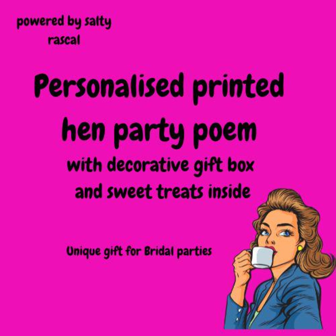 Personalised Hen Party Poem Boxes for Bride and Guests - Etsy