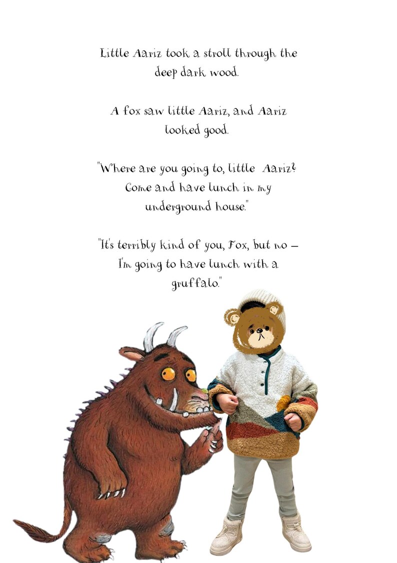 Gruffalo Themed Menu Card - Editable File - Etsy