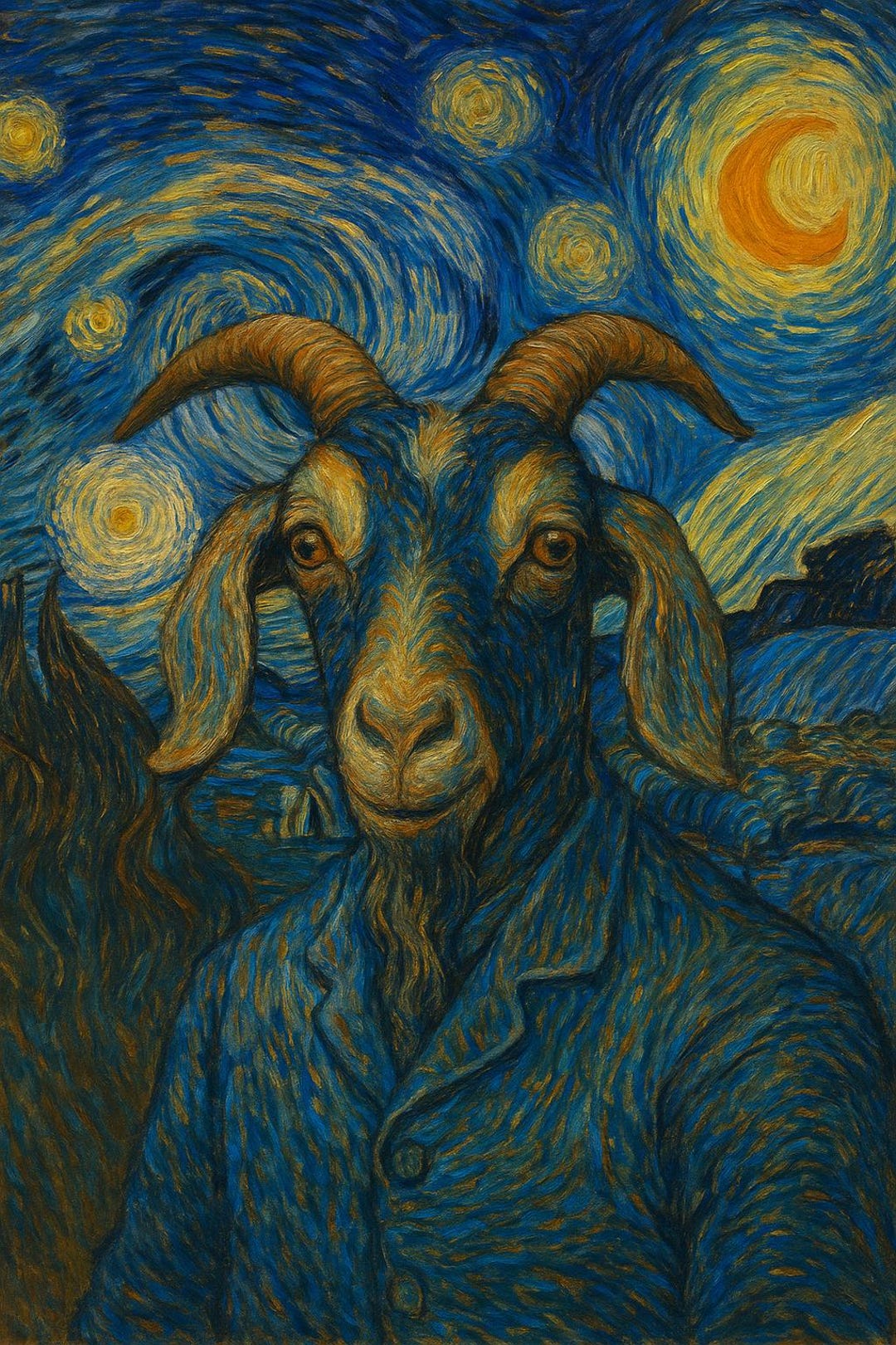 Vincent Van Goat Canvas - Etsy