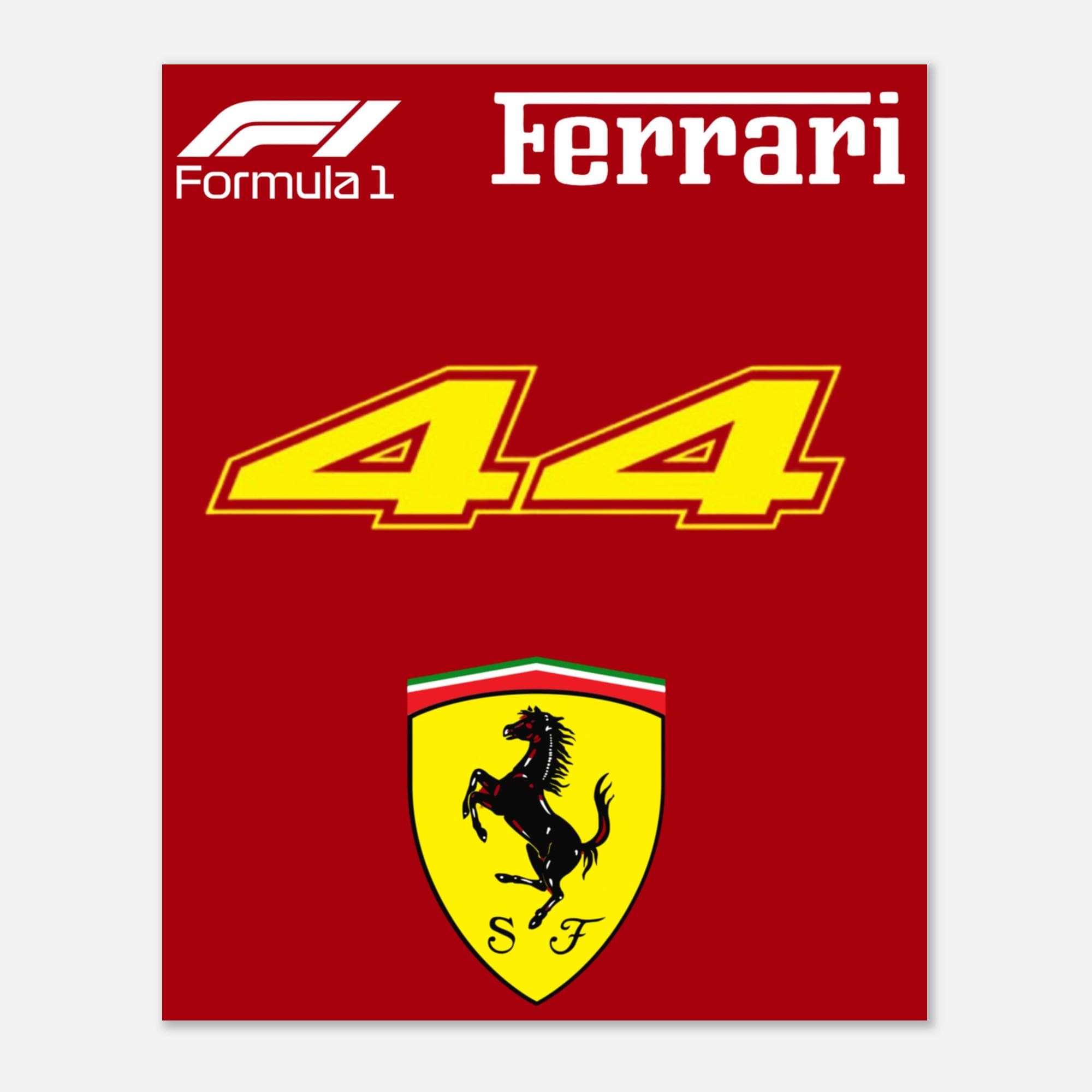 Lewis Hamilton Ferrari F1 Poster - Stunning Design With 44 & Ferrari ...