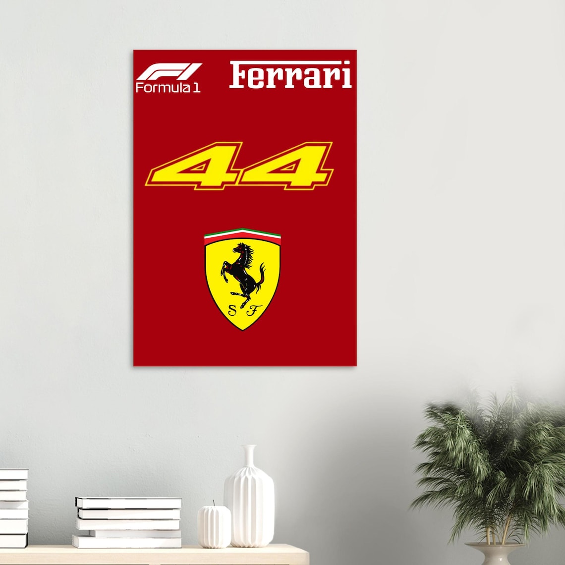 Lewis Hamilton Ferrari F1 Poster - Stunning Design With 44 & Ferrari ...