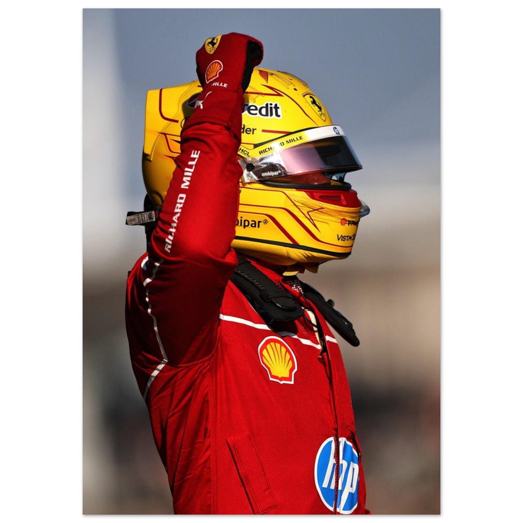 Lewis Hamilton Poster - Race Suit & Helmet Art - High-quality Print for ...
