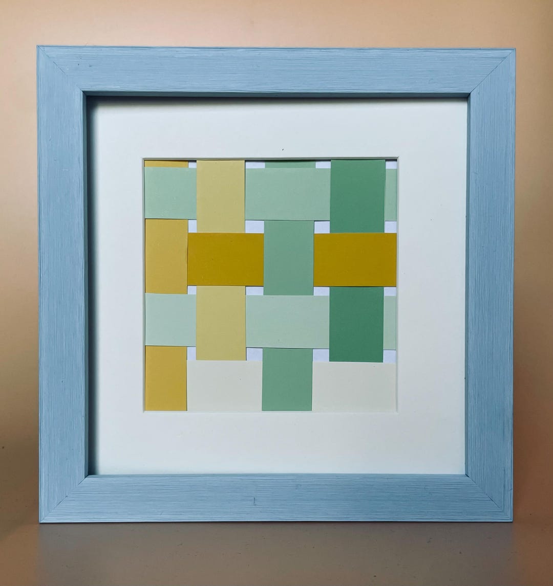 Paper Collage, 15 X 15 Cm, With Frame, Passe-partout and Acrylic Glass ...