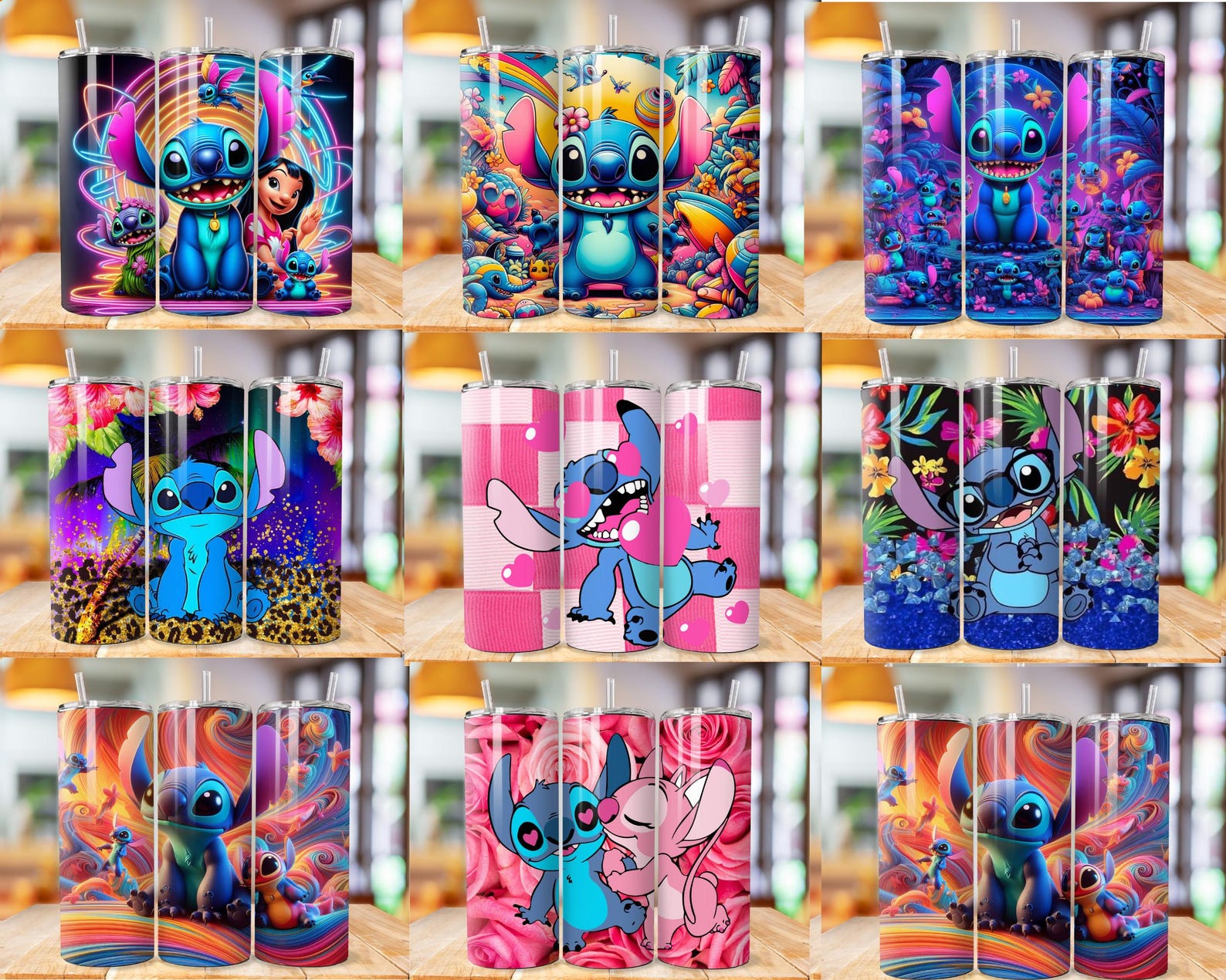 300 Stitch Tumbler Wrap Designs Bundle, Stitch Sublimation Designs, 20 ...