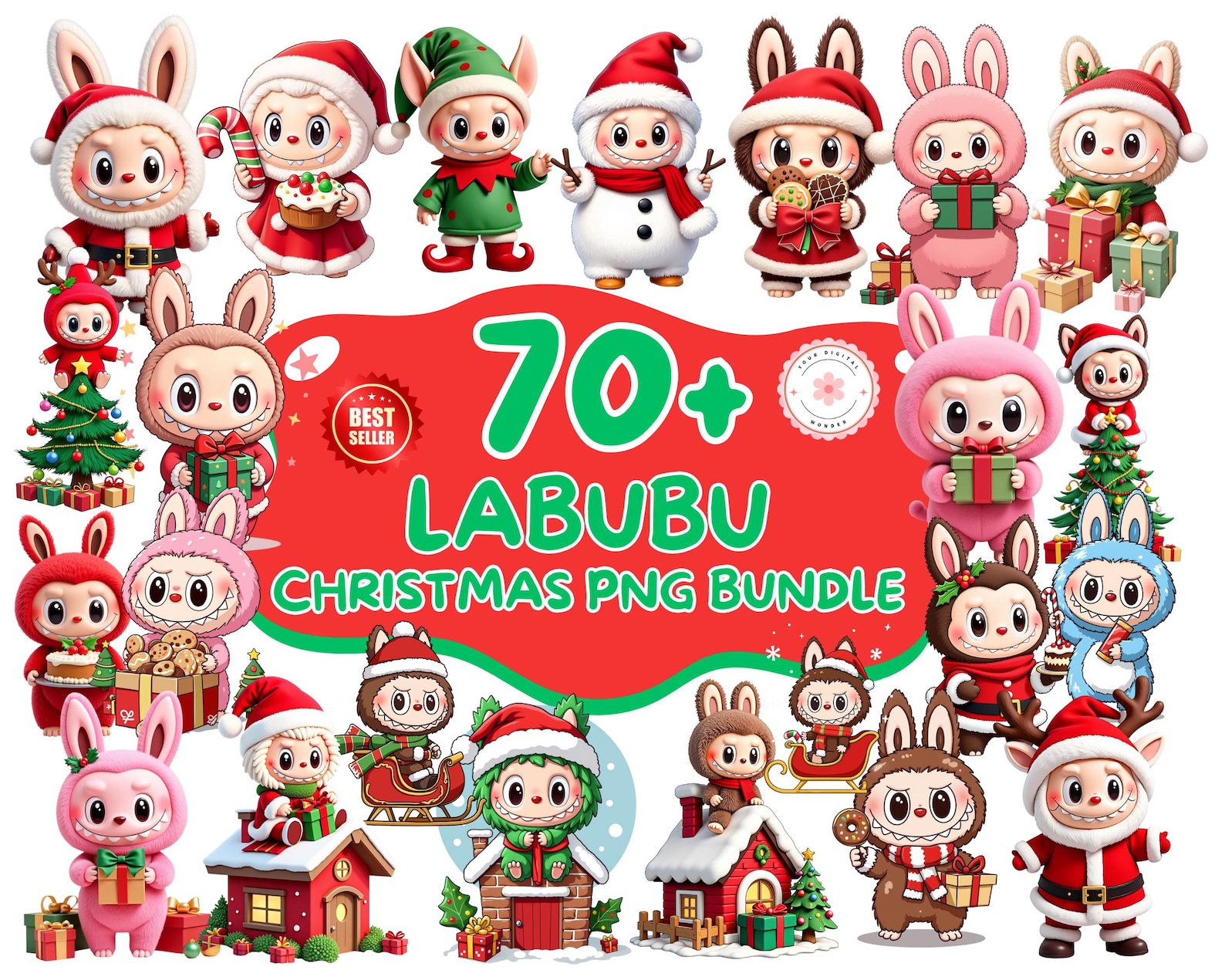 70+ Christmas Labubu Clipart Mega Bundle, Labubu PNG Bundle, Labubu ...