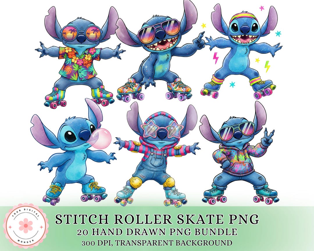 Stitch Roller Skates Png Shirt, Stitch Skater Png Shirt, Stitch Png ...